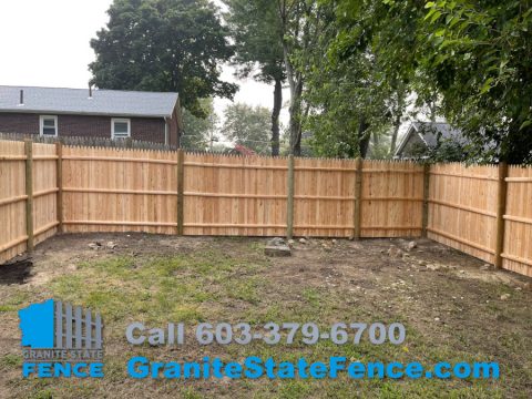 Cedar Stockade Fencing installed in Nashua, NH. | Granite State Fence