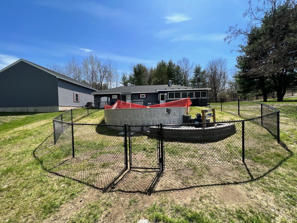 Chain Link Pool Fence installed in Bedford, NH. | Granite State Fence